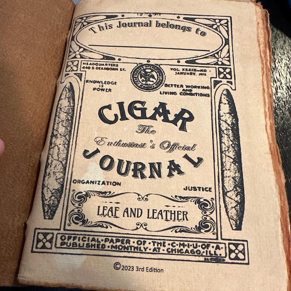 Cigar Journal Log / Handcrafted Cigar Gift / Leather Cigar Log Journal ...