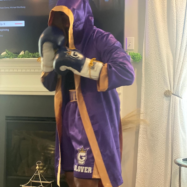 Personalized Satin Boxing Robe and Shorts Set - USA Made - Etsy