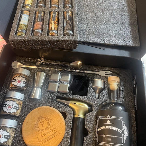 DIY Cocktail Infusion Kit and Whiskey Smoker 24pc - Whiskey Lover Gift ...