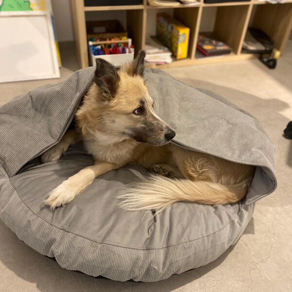 Snuggery Burrow Dog Bed, Dog Cave Bed Round, Calming Dog Bed, Washable ...