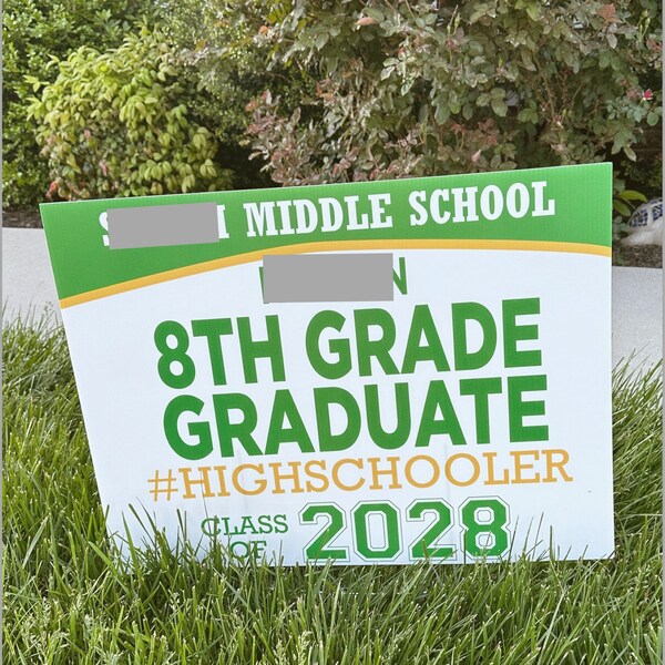 8th Grade Graduation Yard Sign Wire Stake Incl., Senior 2024, DIY File ...