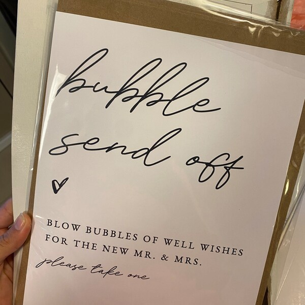 Bubble Send off Sign, Wedding Ceremony Sign, Wedding Bubble Send off ...