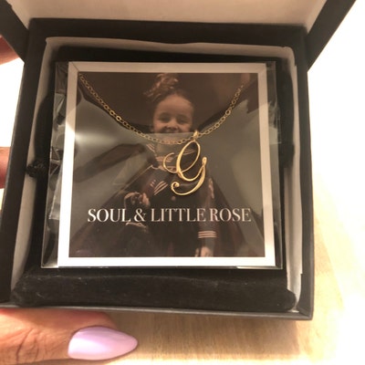 G Initial Necklace Cursive g Initial Gold Pendant Personalized Initial ...