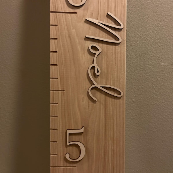 Growth Chart Ruler 3D, Wooden Measuring Stick for Kids, Giant Wall ...