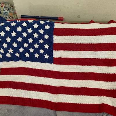 American Flag Afghan Crochet Pattern - Etsy
