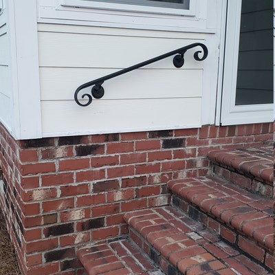 3 Ft Wrought Iron Hand Rail Wall Rail Stair Step Railing Wall Mount ...