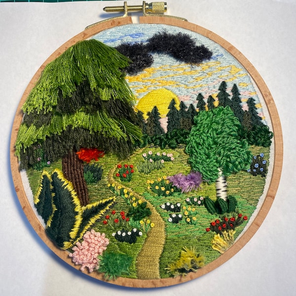 Forest Landscape, 3d Embroidery Pattern. Hand Embroidery Pattern PDF ...
