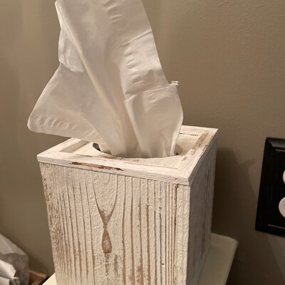 Farmhouse Reclaimed Wood Tissue Box Cover Rustic Barn Style - Etsy