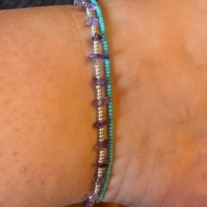 Light Blue Beaded Anklet Set Beach Anklet Boho Anklet - Etsy