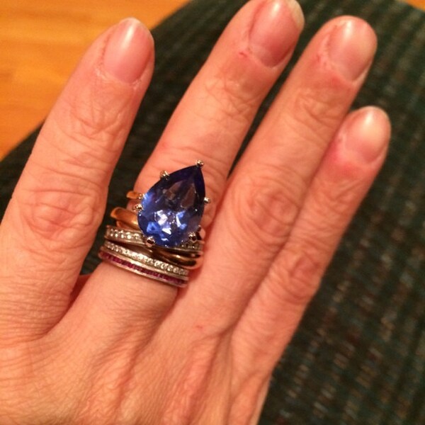 Three Tone Tri Tone Stacking Ring Pave Stacking Rings Stackable Rings ...