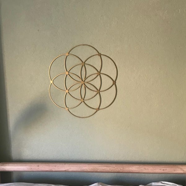 Modern Sacred Geometry Metal Wall Art - Seed of Life Sculpture for Loft ...
