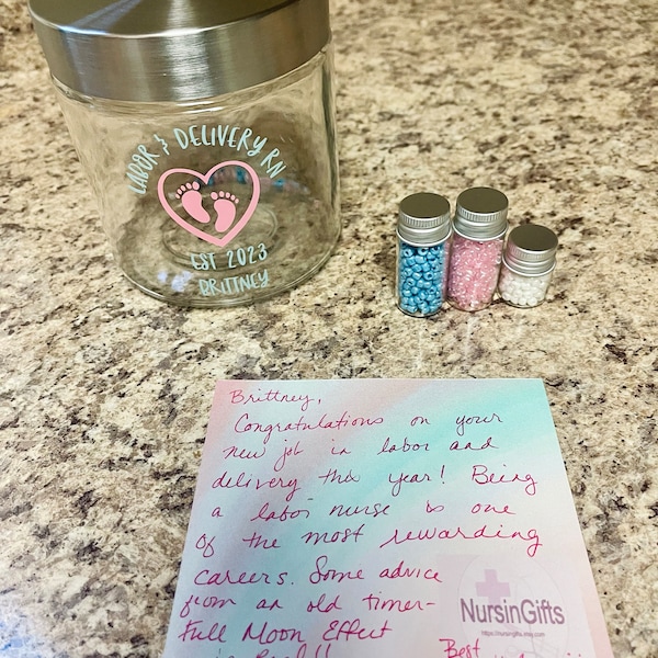 Birth and Delivery Tracking Jar With Beads- Personalized for Labor ...