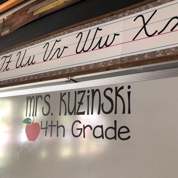 Name and Grade Decal for Classroom, Whiteboard Decal, Classroom Decor ...
