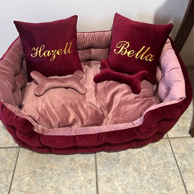 Handmade Pet Anxiety Bed With Name Embroidery Beds for Big Dogs and ...