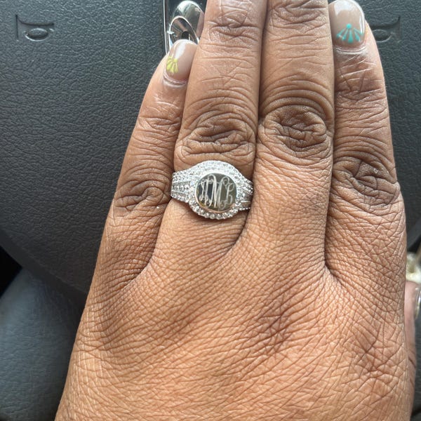 Sterling Silver Monogram Stackable Ring, Sterling Silver Stackable Rings, Sterling Silver Mahy ...