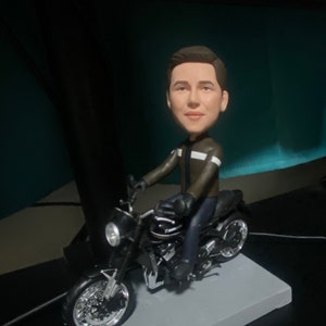 Custom Bobblehead on Motorcycle, Custom Racing Motorcycle Bobblehead ...
