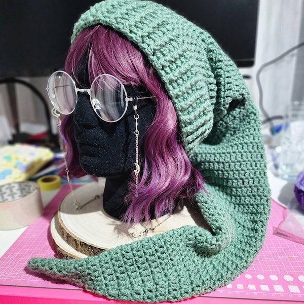 Pattern/super Long Super Easy Crochet Stocking Cap Pattern/crochet Hat ...