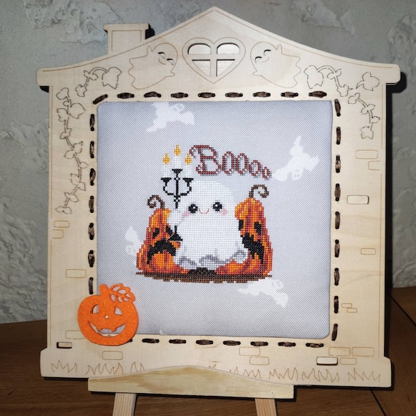 Cross Stitch Pattern Pdf Halloween Ghost Pumpkin Boo Fun Cute Modern ...