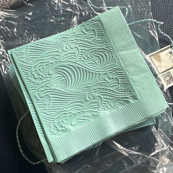 Wave Napkin Embossed Paper Napkin Summer Nature Tidal Wave Beach Ocean ...