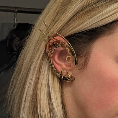 Pair of Wire Wrapped Ear Cuffs Neptune Ear Cuffs With Blue - Etsy