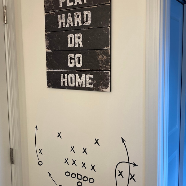 Football Playbook Vinyl Wall Decal: Man Cave Decor - Etsy