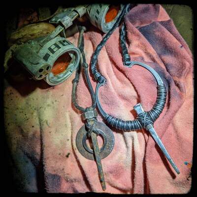 Slimline Leather & Rust Bangle Sets Industrial Wasteland Tribal Rust ...