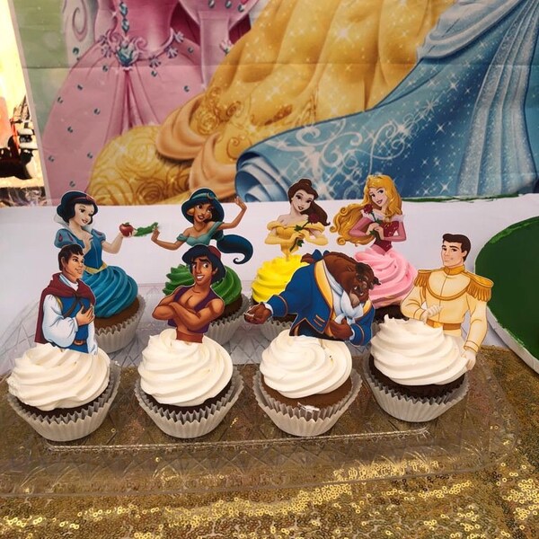 Disney Princesses Cupcake Toppers - Etsy