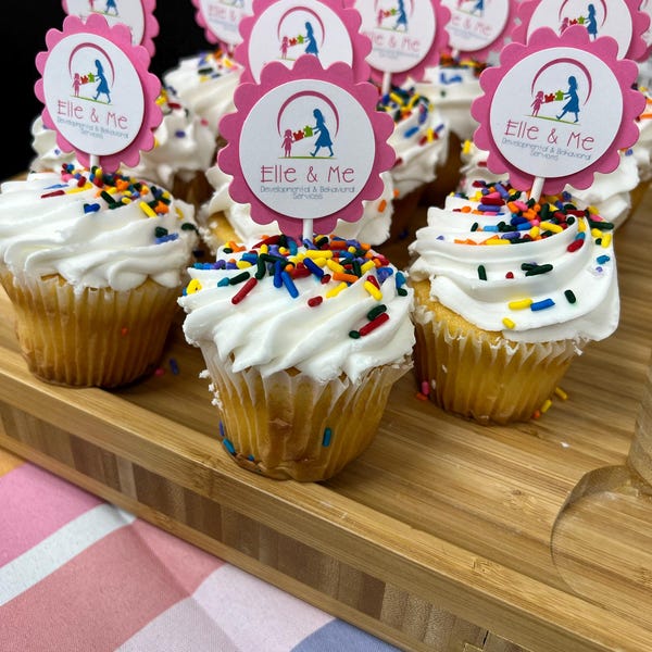 Corporate Logo Promotional Cupcake Toppers Logo Branded Cupcake Toppers ...