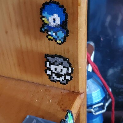 Piplup, Chimchar and Turtwig Keychains, Pins, Brooches, Magnets or ...