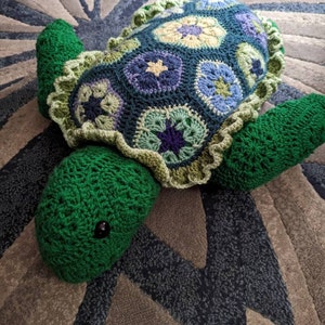 Snap the Turtle African Flower Crochet Pattern - Etsy