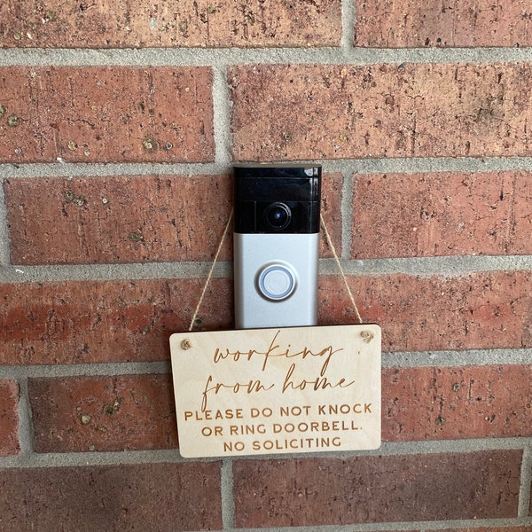Working From Home Sign, Do Not Disturb Sign, Do Not Ring Doorbell, Do ...