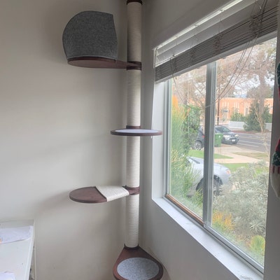 Floor to Ceiling Cat Tree, Adjustable Height Cat Tree, Cat Climbing ...