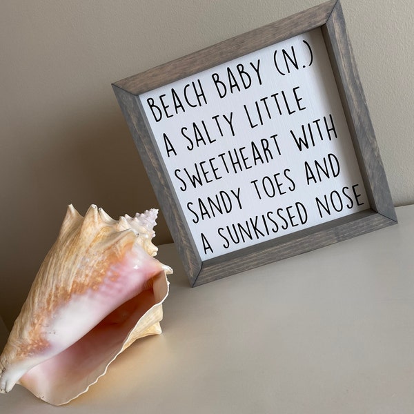 Beach Baby, Home Decor, Square Box Sign, Rustic, Family, Children ...