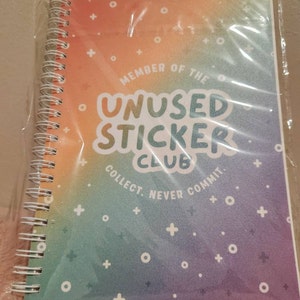 Unused Sticker Club Reusable Sticker Book for Sticker Collector, 6x8 ...