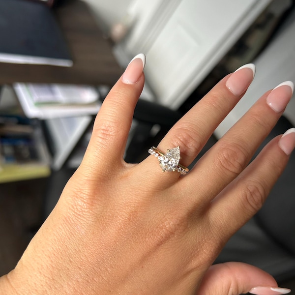 Open Wedding Band Colorless Moissanite Open Wedding Band Bubble Prong ...