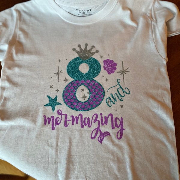 Mermaid 8th Birthday Svg, Eight Mermaid Number Svg - Etsy