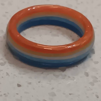 Aroace Ring Aroace Pride Ring Aroace Jewelry Aroace Sunset Pride Resin ...