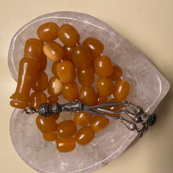 Rare Antique Natural Untreated Saudi Arabia Black Coral Prayer Beads ...