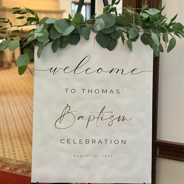 Baptism Welcome Sign, Personalized Baptism Sign, Baptism Invitation ...