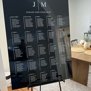 Wedding Guest Seating Chart Personalized Guest List and Seating Table ...