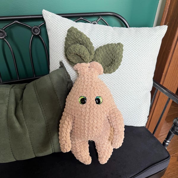 Crochet Mandrake Plant PATTERN, Amigurumi Baby Mandrake Root With Booty ...