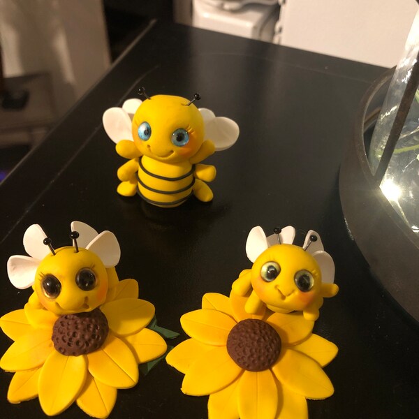 Baby Bumble Bees Cute Little Clay Handmade Figurines Cute Bees Bee ...