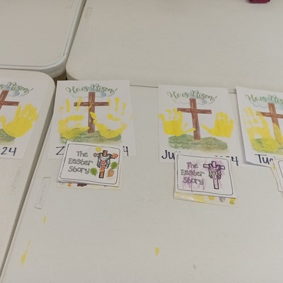 PRINTABLE Easter Handprint Art Craft for Kids, He is Risen Keepsake Art ...