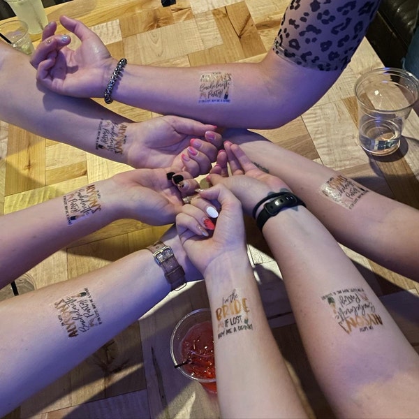 Personalized Bachelorette Tattoos | Team Bride Tattoos, Bridal Party ...