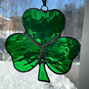 Shamrock Stained Glass Suncatcher, Irish Decor, St. Patrick's Day ...