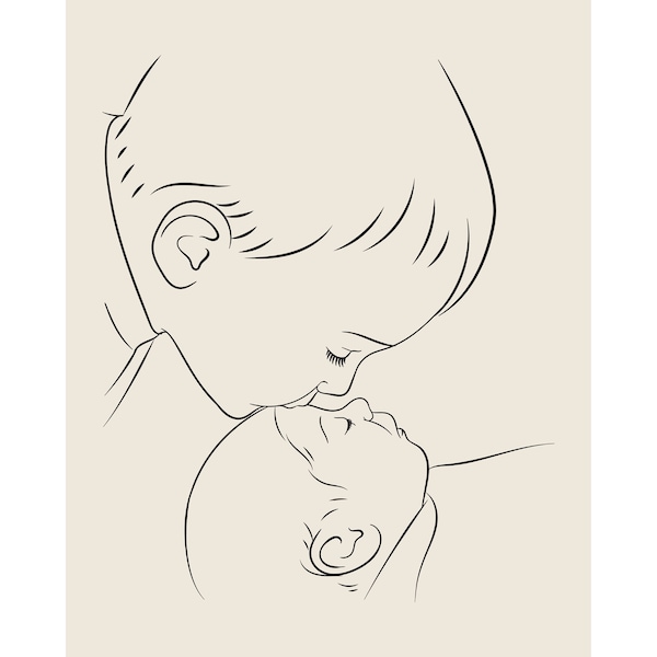 Minimalist Line Drawing Poster, Coffee Print, Coffee Line Art, Modern ...