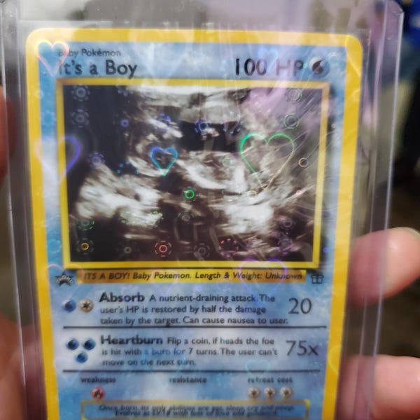 Pokemon Pregnancy Card, Pokemon Gender Reveal, Custom Pokemon Card ...
