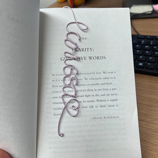 Personalized Wire Name Bookmark, Unique Handmade Custom Bookmark, Back ...
