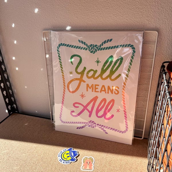 Yall Means All, Giclée Fine Art Print, Pride Wall Art, Vintage Wall ...