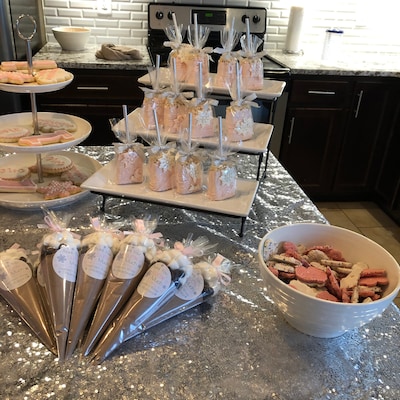 Pink/silver Chocolate Snowflakes Rice Krispie Treats 1doz/birthday ...